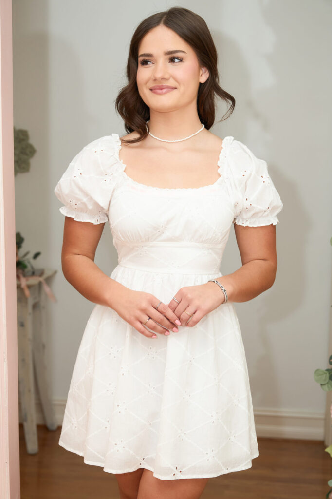 The Finley | White Smocked Babydoll Dress - Bates Sisters Boutique